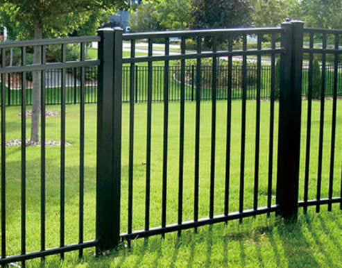 Ornamental Aluminum Flat Top 4' Wide x 6' Tall 3-Rail Gate with 3-7/8 ...